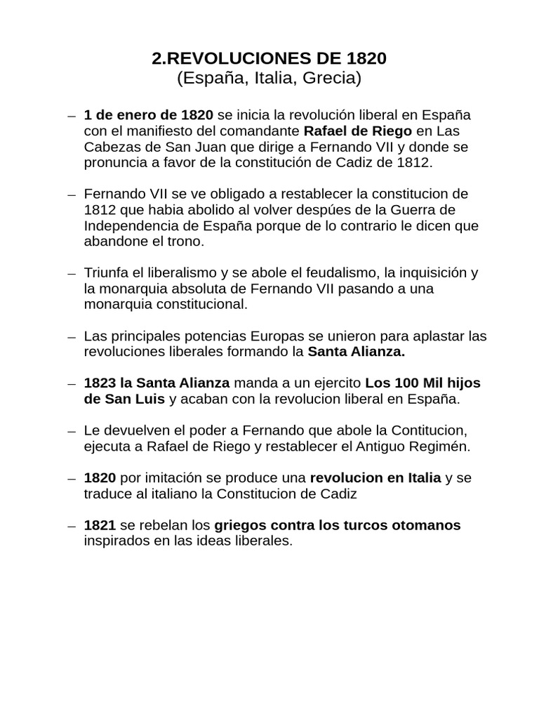 Revoluciones 1820 | PDF