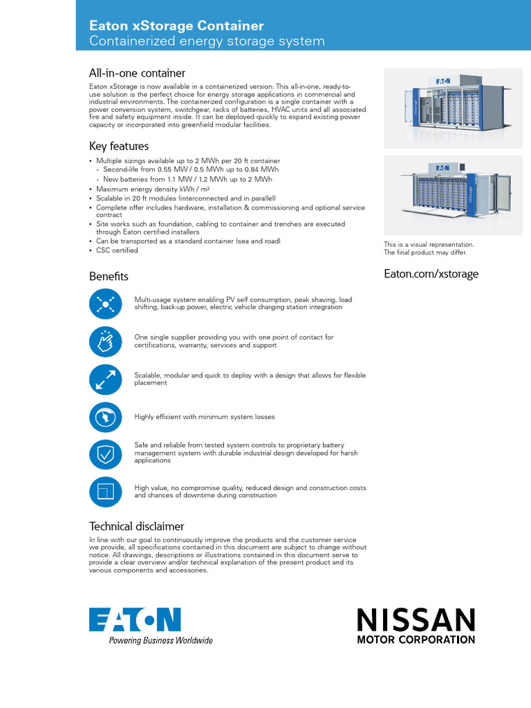 Eaton XStorage Container Flyer SA701002EN en Gb | PDF | Energy Storage ...