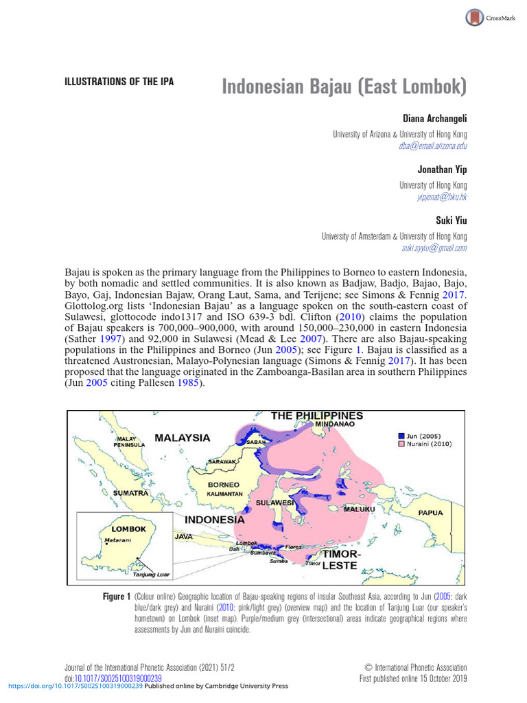 Indonesian Bajau East Lombok | PDF | Vowel | Syllable