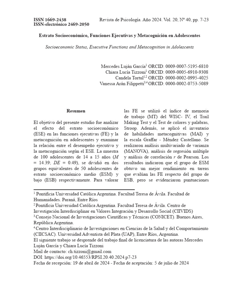 Rev+de+Psi +Nº+40 7-23 | PDF | Aprendizaje | Metacognición