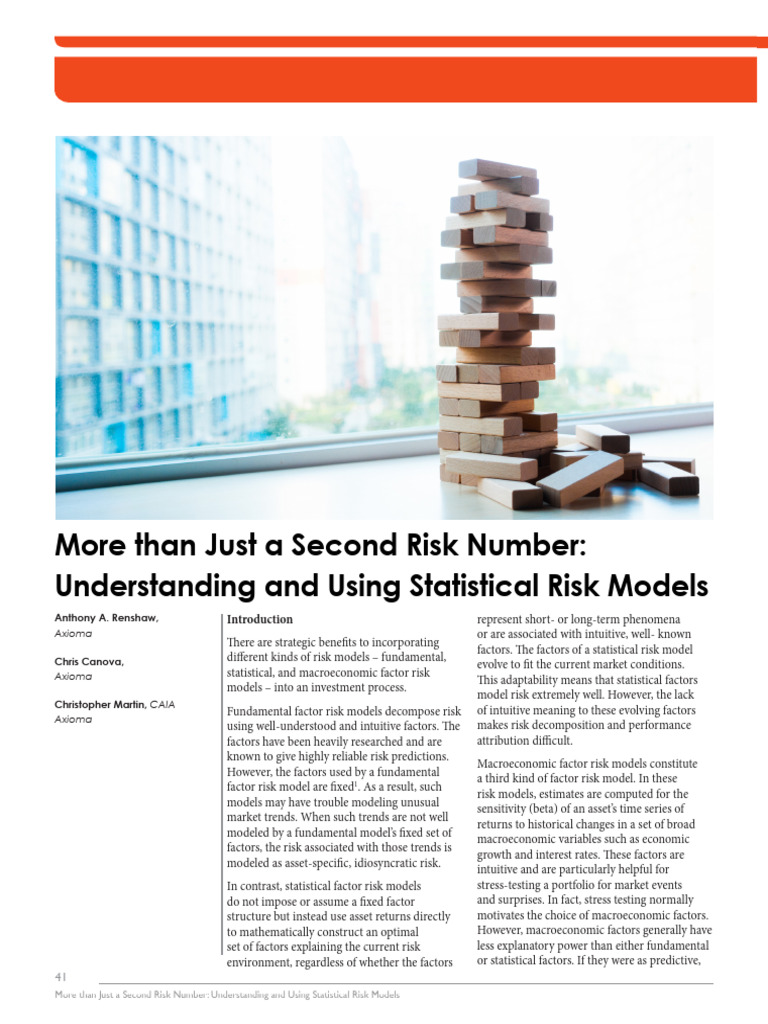 CAIA StatisticalRiskModels | PDF | Risk | Principal Component Analysis