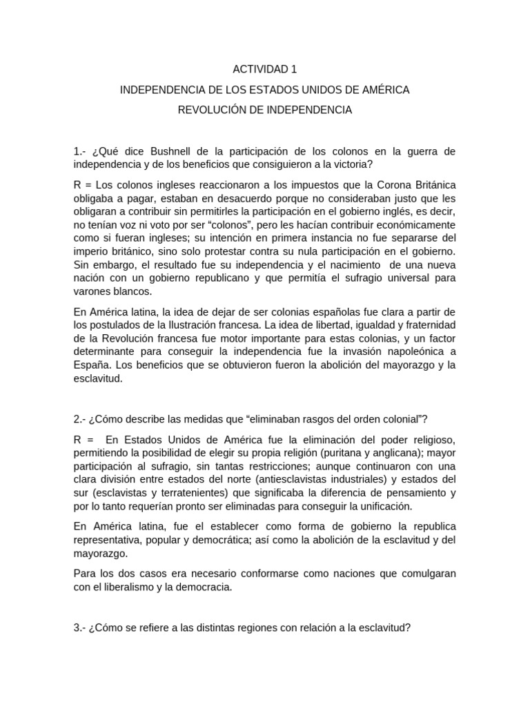 ACTIVIDAD | PDF | Esclavitud | Abolicionismo