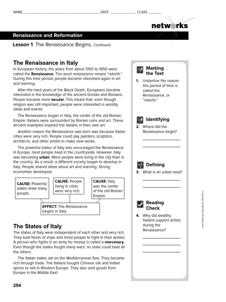 The Renaissance Worksheet | PDF | Martin Luther | Renaissance