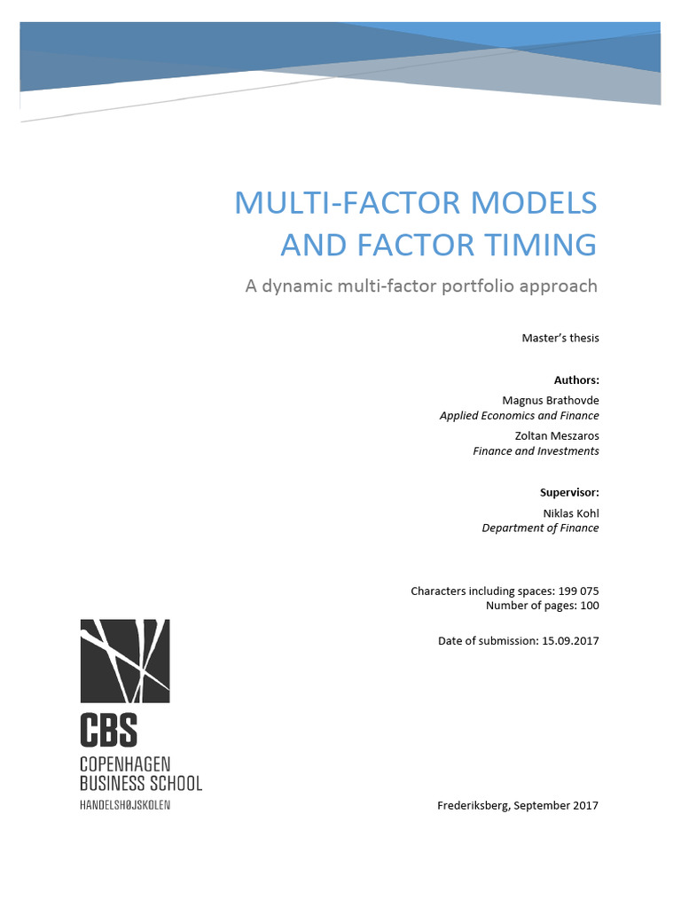 CBS-Multifactor Models-Factor Timing | PDF | Modern Portfolio Theory ...