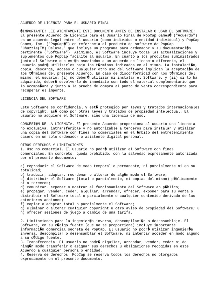Eula | PDF | Software | Usuario (informática)