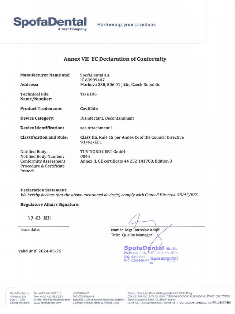 CaviCide fisa tehnica | PDF