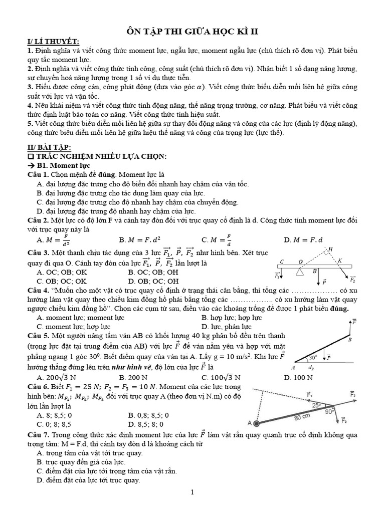 Ôn tập thi giữa HK2 - K10 - HS (1) | PDF