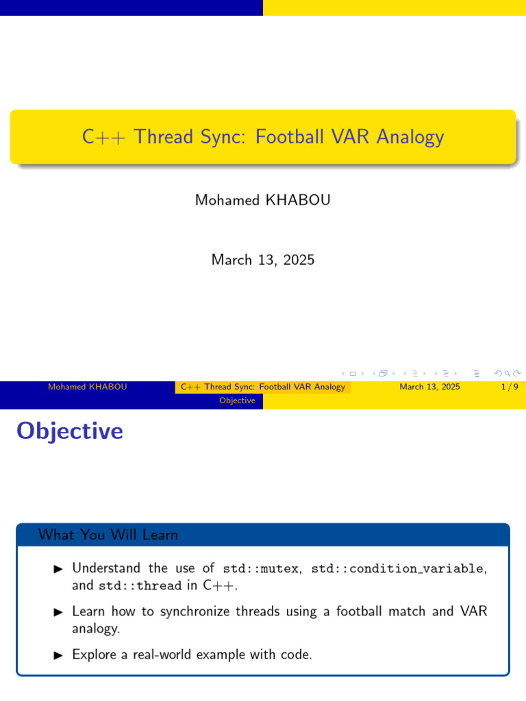 Understanding C++ Thread Sync Through Football and VAR | PDF | Computer Architecture ...