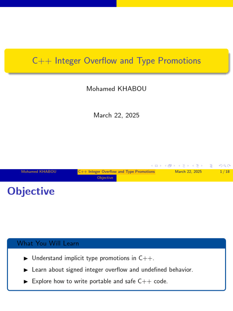 C++ Integer Overflow and Type Promotions | PDF | Integer (Computer Science) | C++