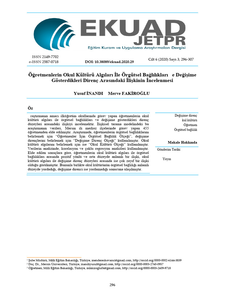 retmenlerin Okul K__lt__r__ Alg__lar__ __le __rg__tsel Ba__l__l__klar__ ve De__i__ime G ...