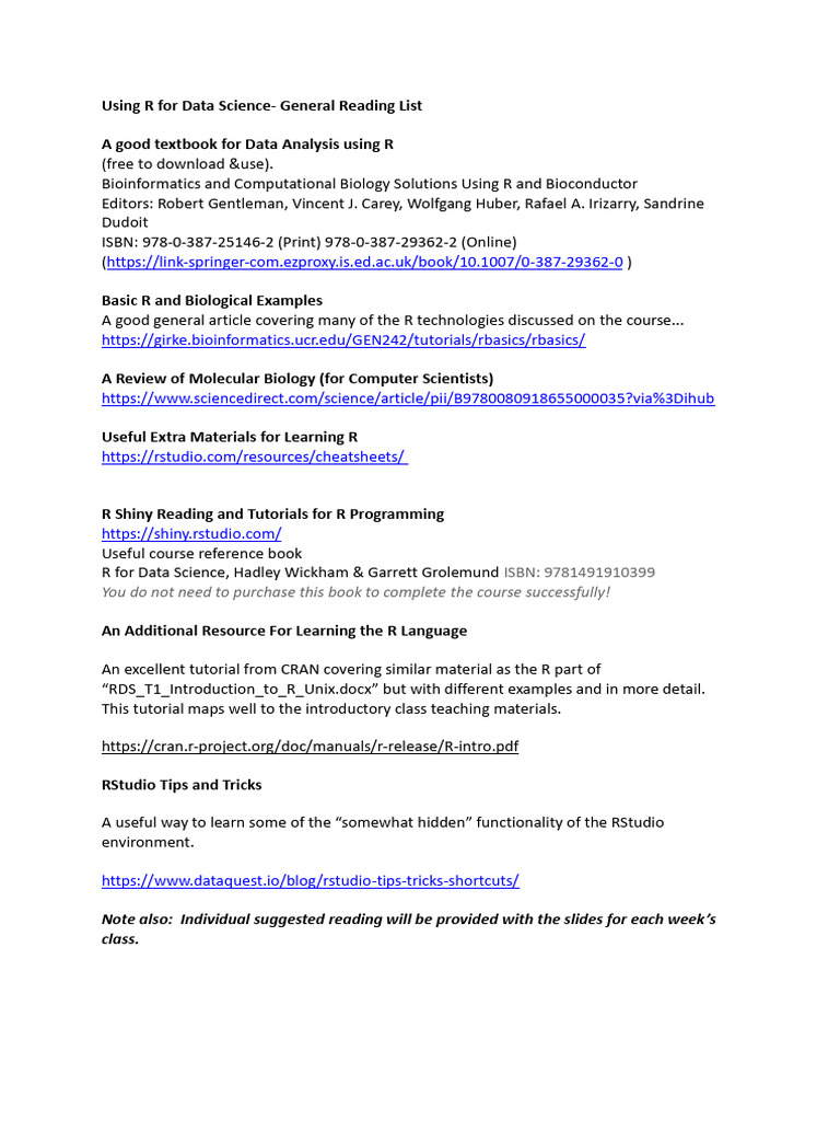 General Reading List | PDF