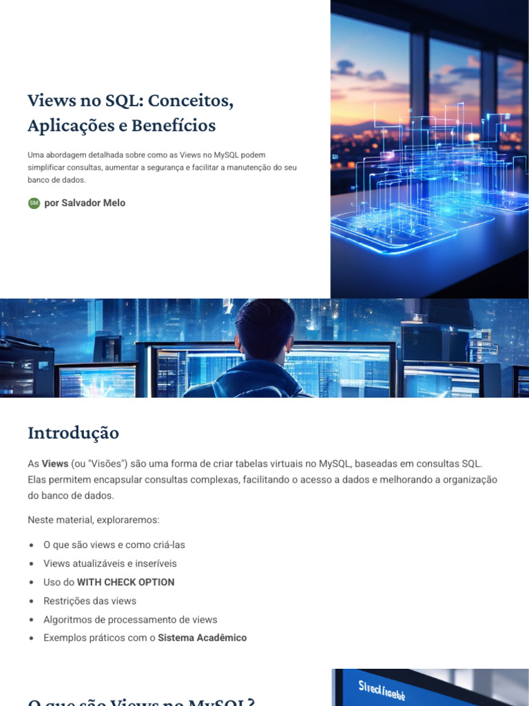 Views No SQL Conceitos Aplicacoes e Beneficios | PDF | SQL | Bancos de ...
