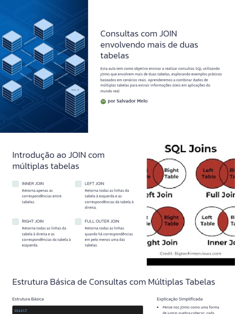 Consultas Com JOIN Envolvendo Mais de Duas Tabelas | PDF | Software de ...