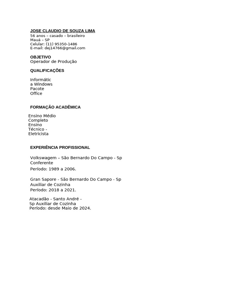 CV Jose Claudio | PDF