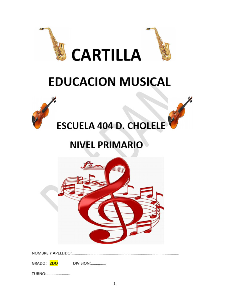 CARTILLA de Music 2do Cholele | PDF | Sonido | Musicología