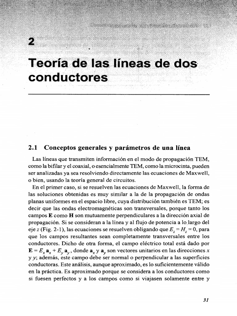 02 Parte 1 Teoria de Las Lineas de Dos Conductores | PDF