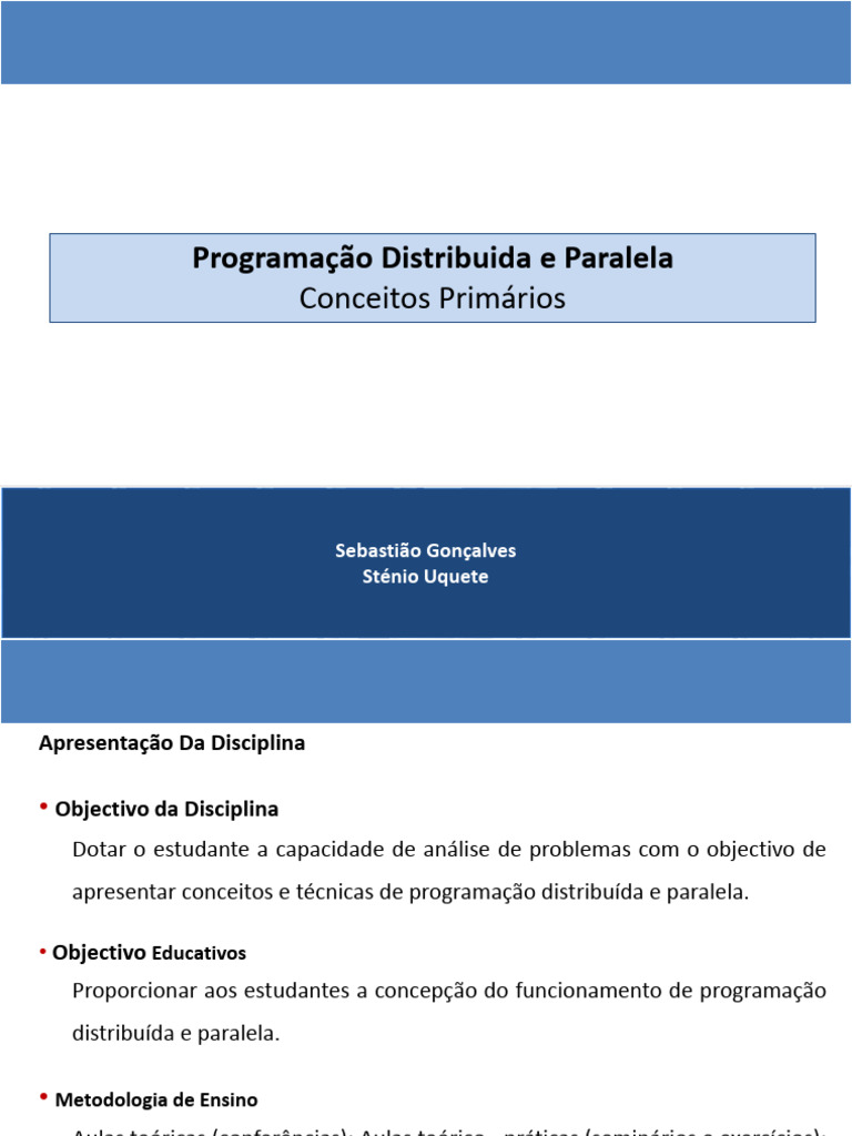 Introdução Programação Distribuida Paralela | PDF | Sistema de ...