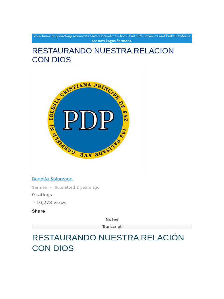 Restaurando La Comunión Con Dios | PDF | Pecado | Dios