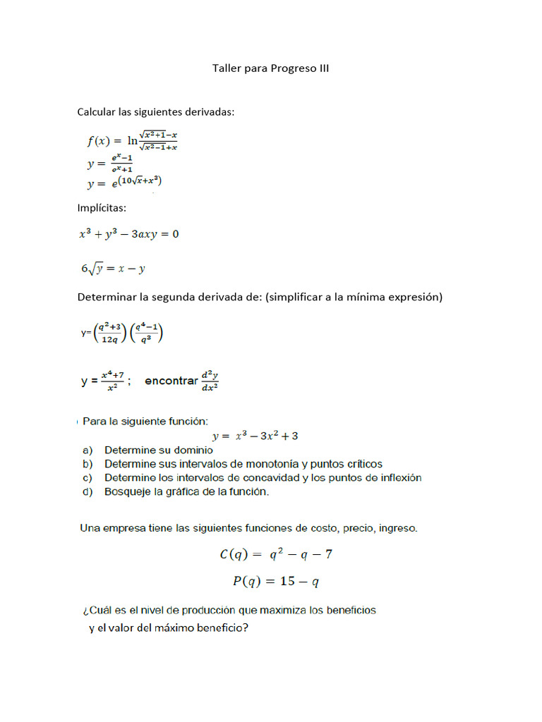 Taller para Progreso III | PDF