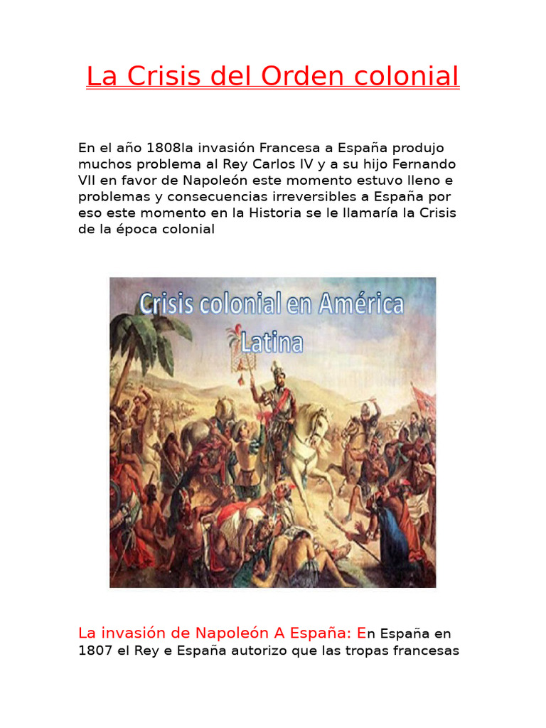 La Crisis Del Orden Colonial | PDF