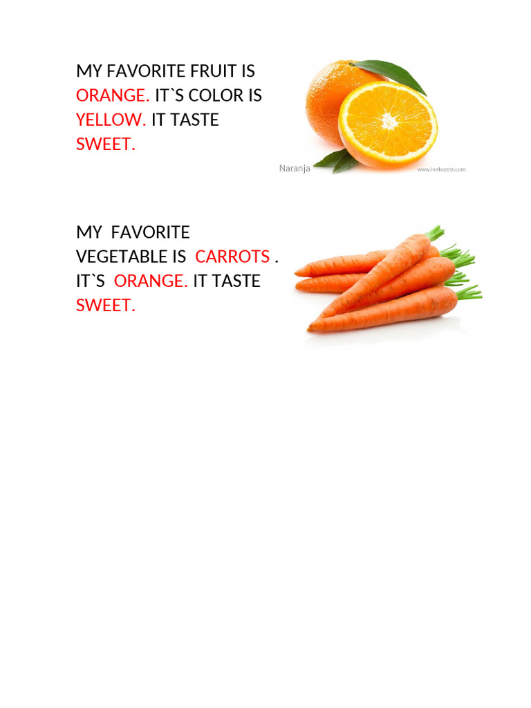 My Favorite Fruit and Vegetable | PDF