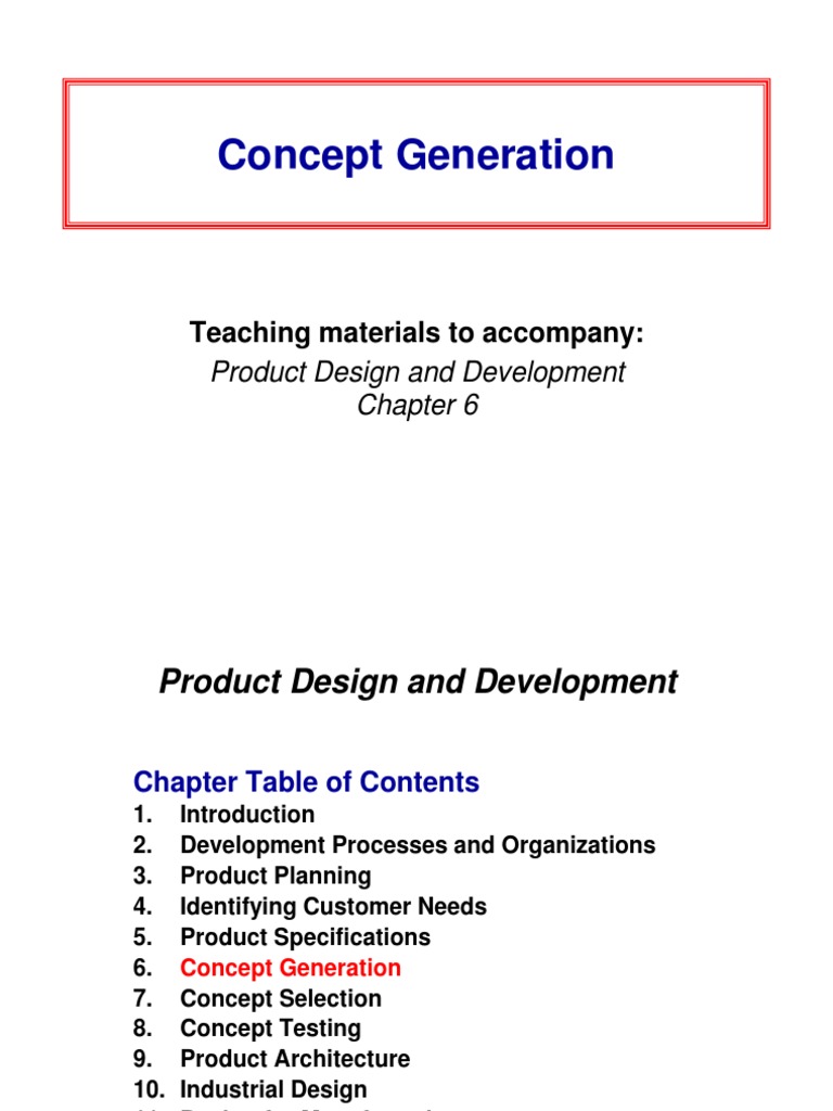 Concept Generation Guide | PDF | Brainstorming | Product Design