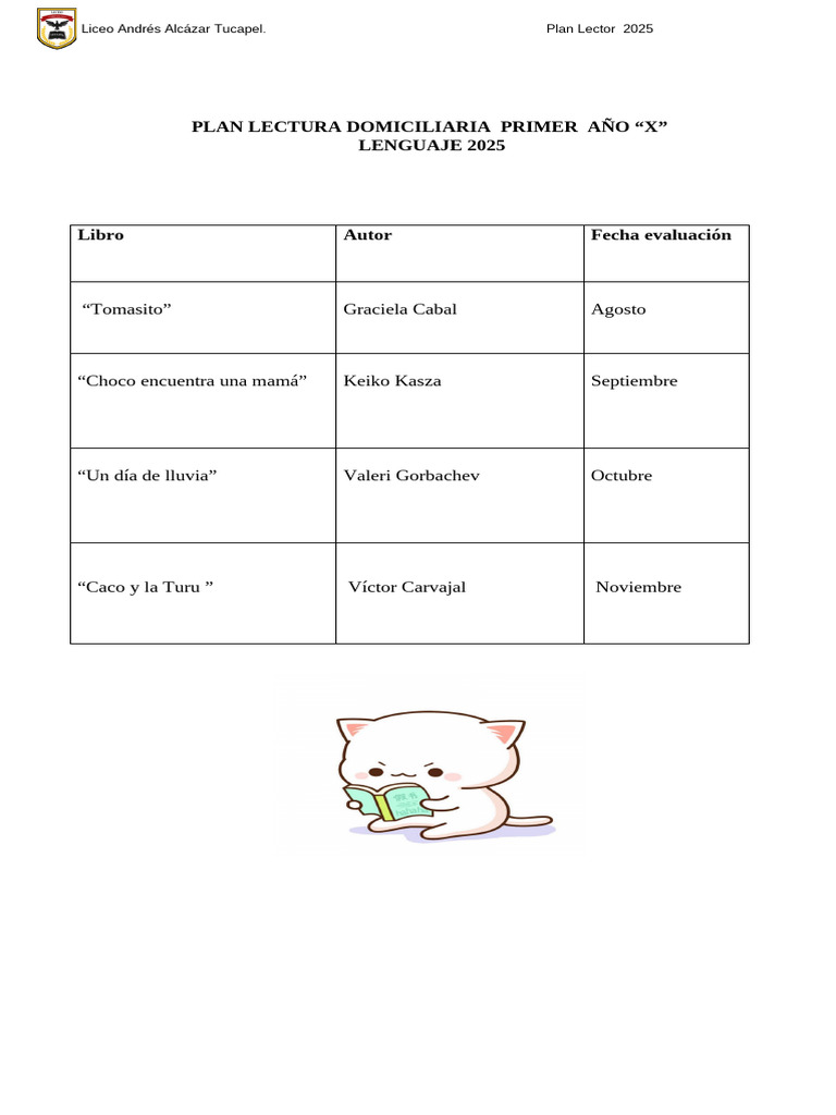 Lecturas Complementarias Primero X 2025 | PDF