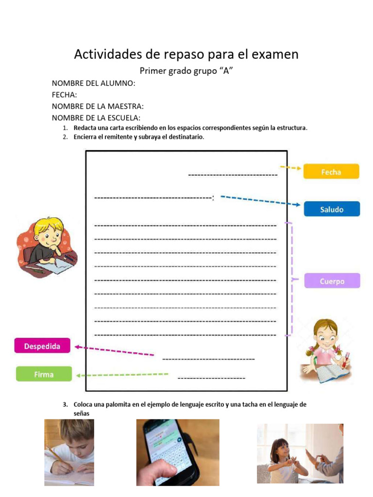 Actividades de Repaso para El Examen | PDF