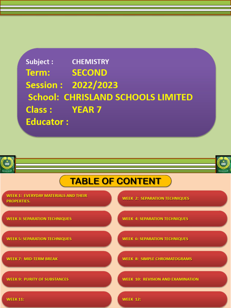 Year 7 Chemistry: Materials & Techniques | PDF | Chromatography ...