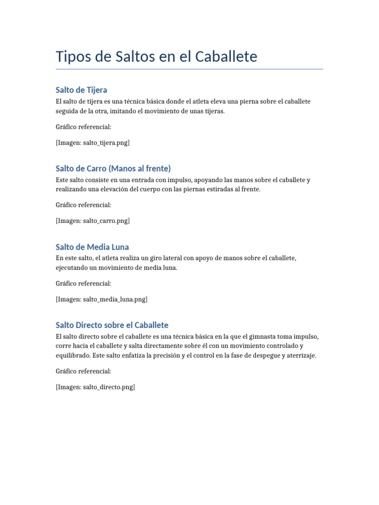 Tipos de Saltos en El Caballete | PDF