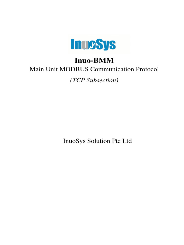 Inuo - BMM Modbus TCP Com - Address | PDF | Port (Computer Networking) | Integer (Computer Science)