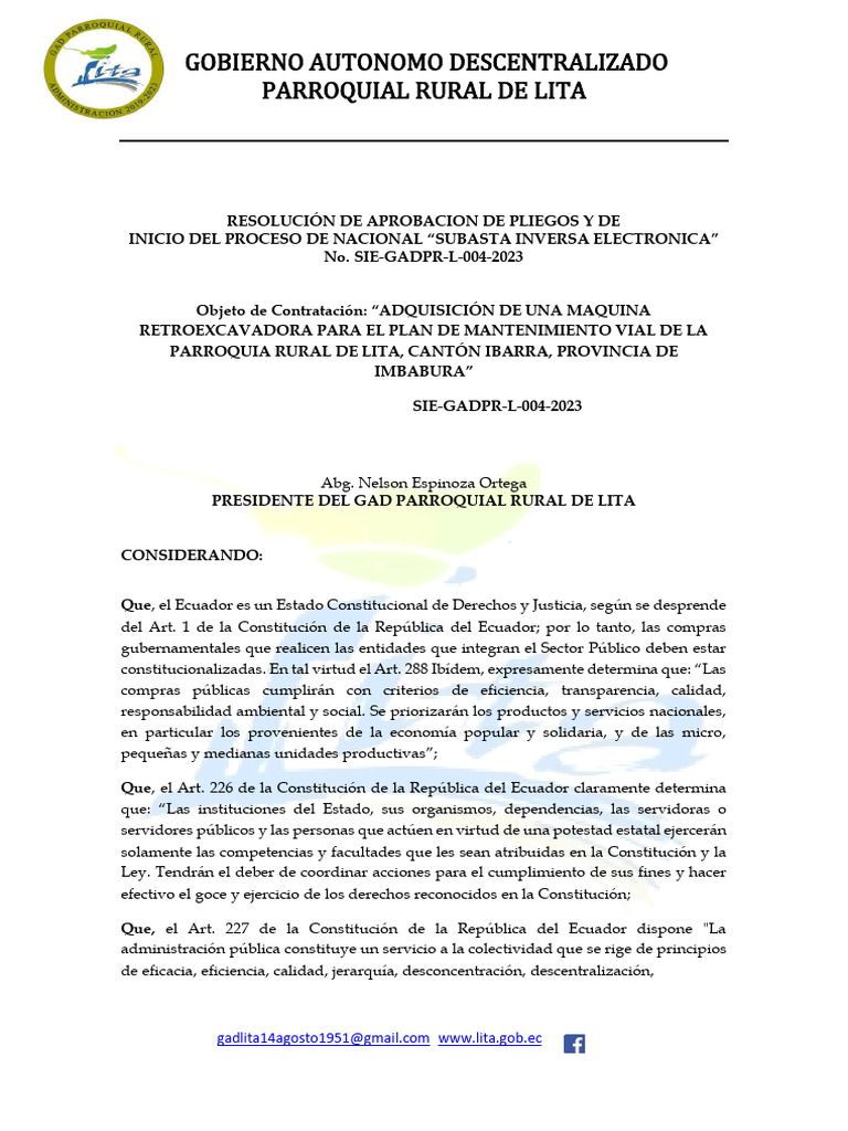 Gobierno Autonomo Descentralizado Parroquial Rural de Lita: Código de Proceso | PDF | Ecuador ...