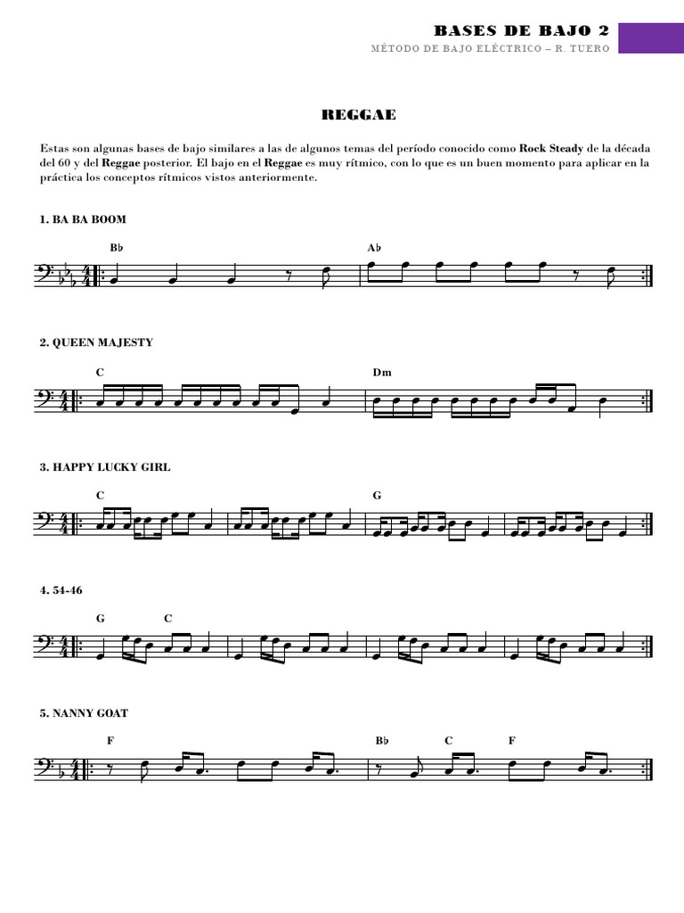 18 - Bases de Bajo 2 (Reggae, Rock, Bolero) | PDF | Subgéneros ...