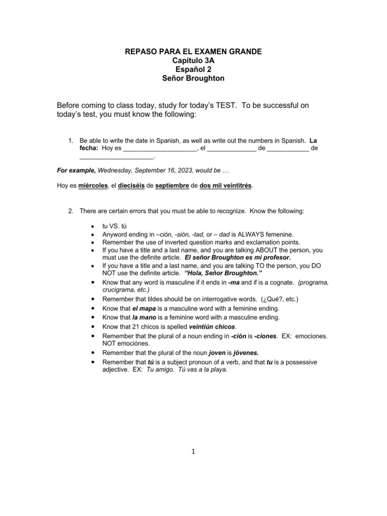 EXAMEN GRANDE Capítulo 3A - SPN 2 2025 | PDF