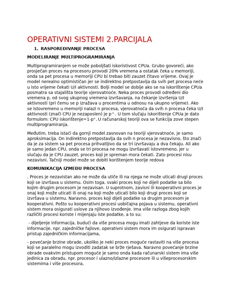 Os Druga Parcijala | PDF