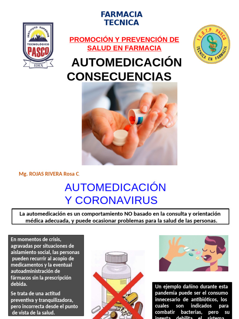 Automedicacion Consecuencias | PDF | Medicamentos con receta | Cuidado ...