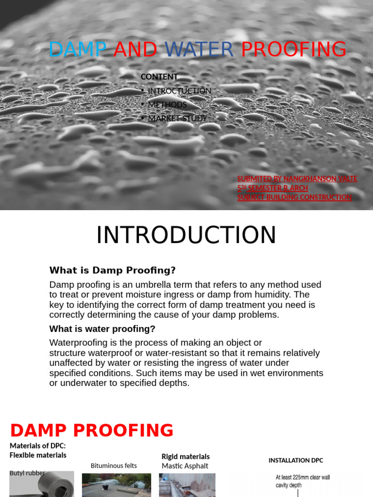 Damp and Water Proofing | PDF