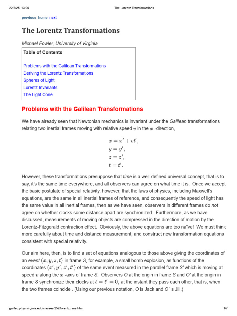 Understanding Lorentz Transformations | PDF | Special Relativity ...