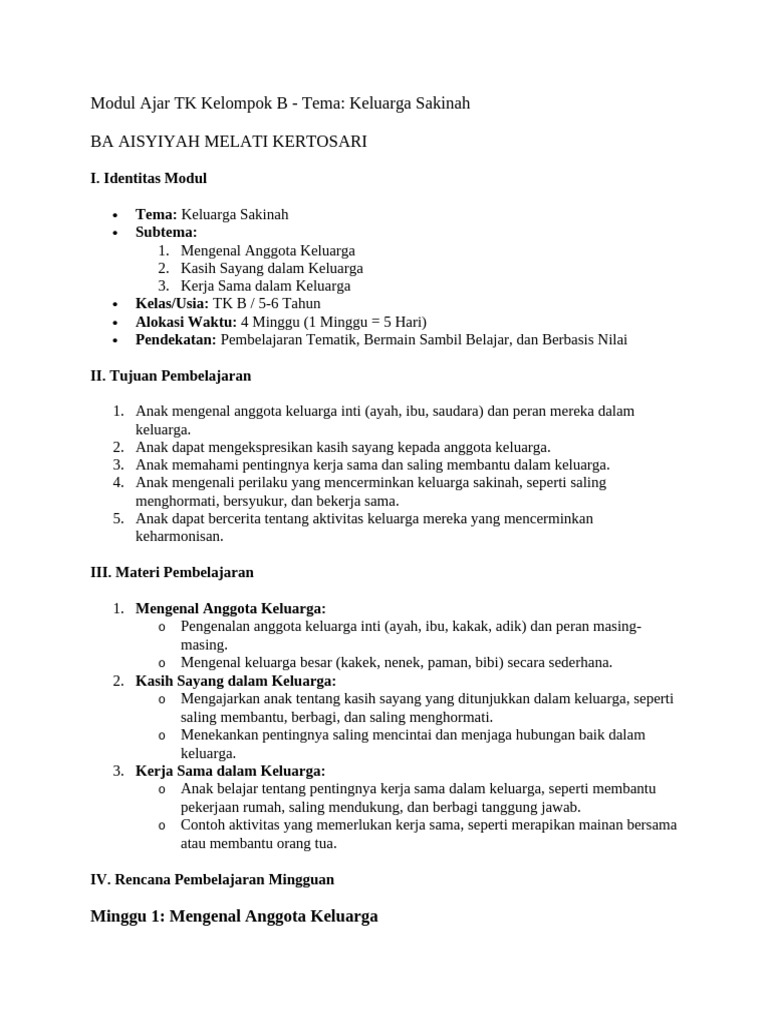 Modul Ajar TK Kelompok 1 | PDF