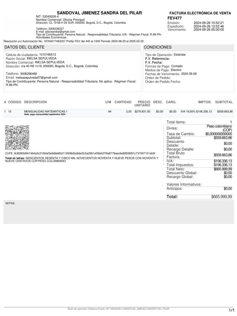 Tarea español | PDF | Factura | Dinero