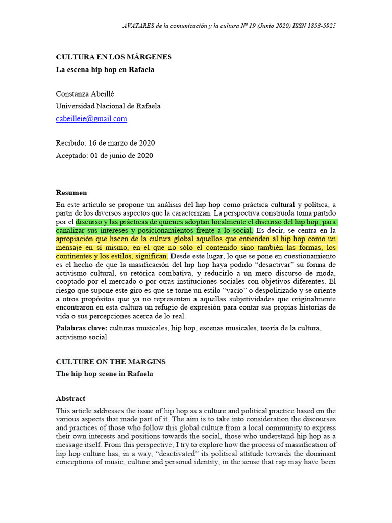 Cultura en Los Márgenes | PDF | Música hip-hop | Golpecitos