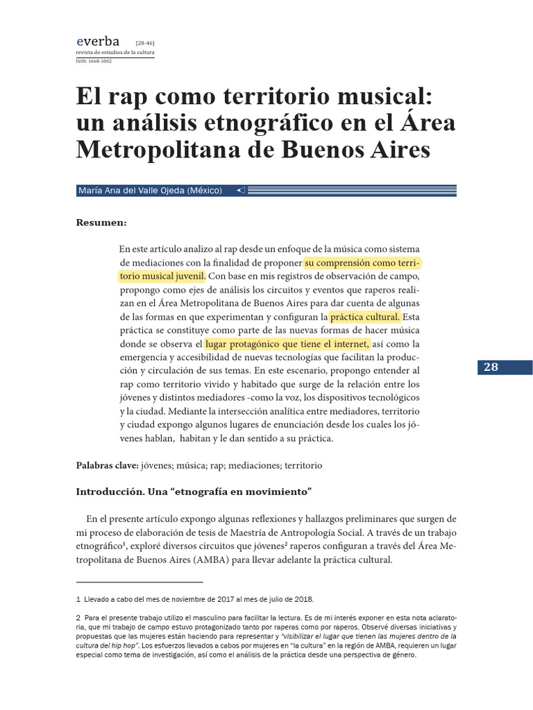 El Rap Como Territorio Musical | PDF | Música hip-hop | Golpecitos