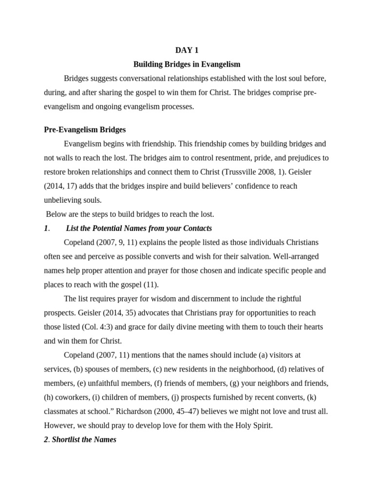 Building Bridges in Evangelism | PDF | Salvation | Jesus