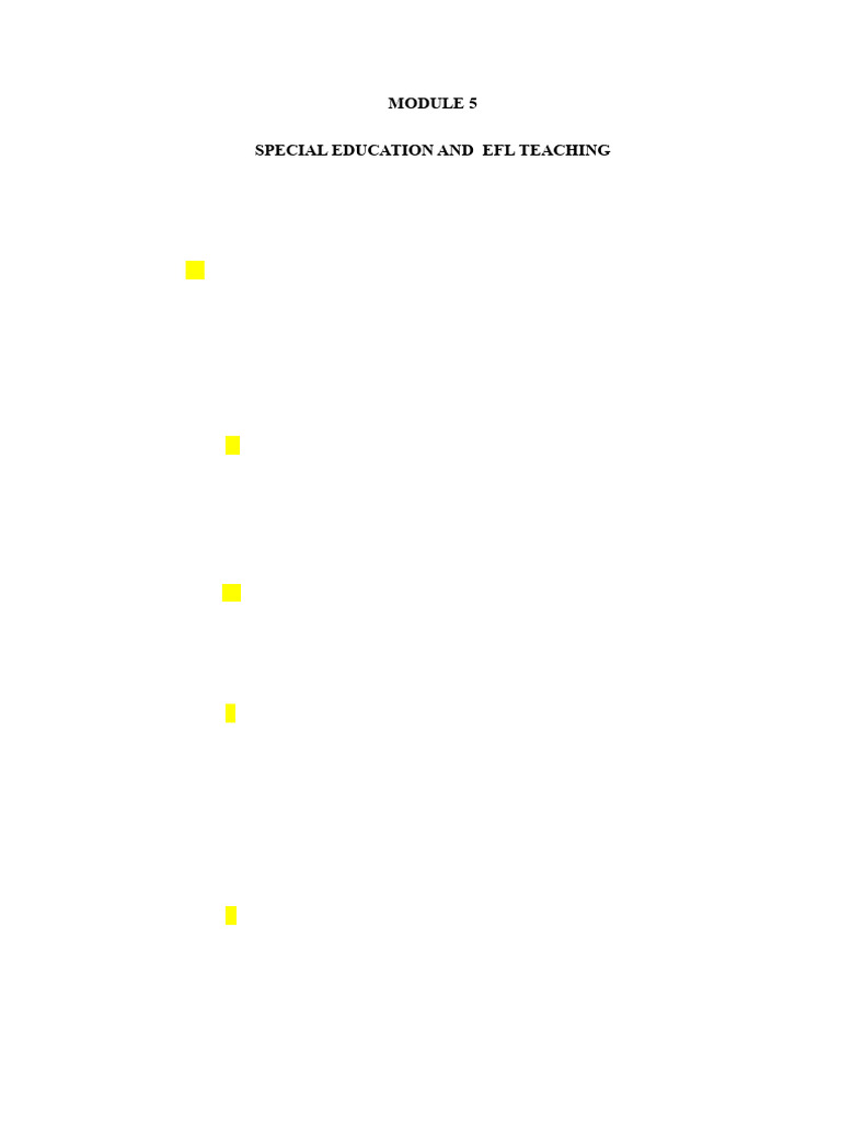 Special Education in EFL Teaching | PDF | Special Education ...