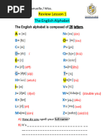 The Alphabet: Aa BB CC DD Ee FF GG HH Ii JJ KK LL MM NN Oo PP QQ RR Ss ...