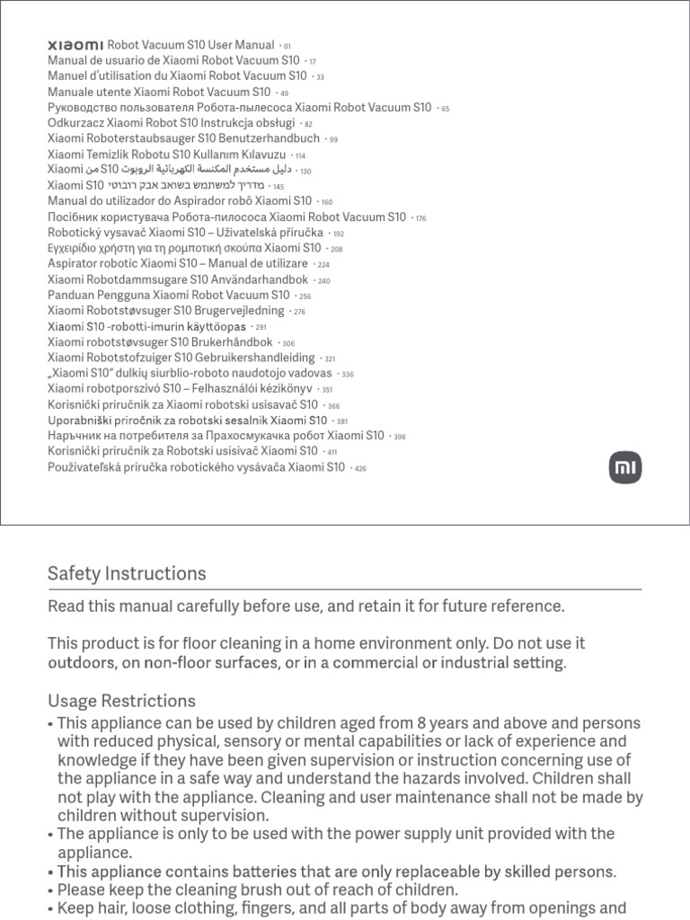 Інструкція для Робот-пилосос Xiaomi Robot Vacuum S10 | PDF | Wi Fi