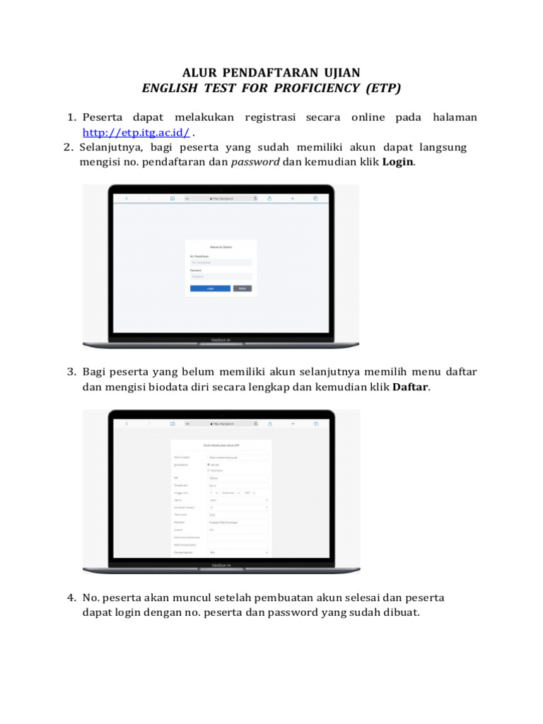ALUR PENDAFTARAN ETP | PDF