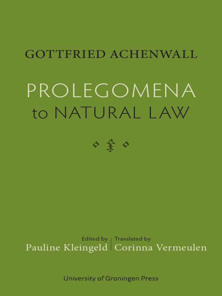 Achenwall - Prolegomena To Natural Law | PDF | Immanuel Kant | Natural Law