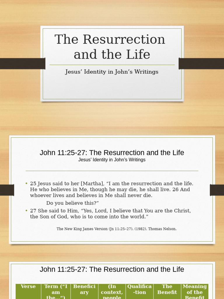 JN 1125 Slideshow The Resurrection and The Life | PDF | Resurrection ...