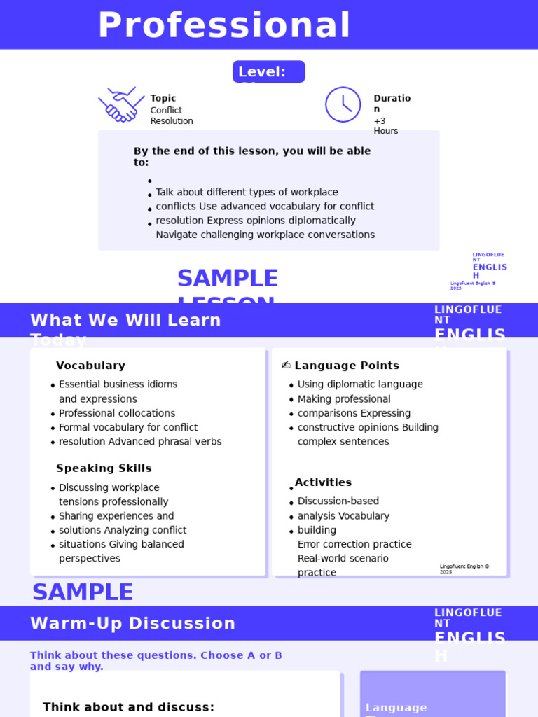 3 - SAMPLE Student Version C1 Slides - Conflict Resolution | PDF | English Language | Adverb